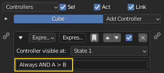 Expression Controller — UPBGE Manual